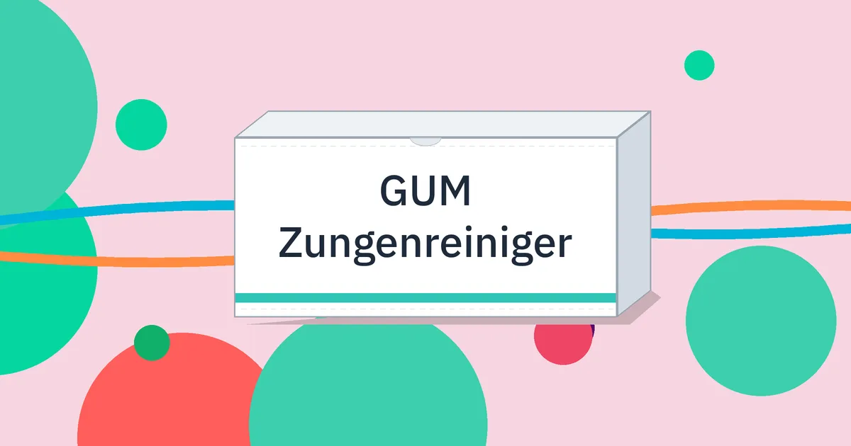 Symbolbild: Packung mit der Aufschrift GUM Zungenreiniger (PZN 18835001) – Verfügbarkeit und Bezug in Apotheken in Frankfurt am Main