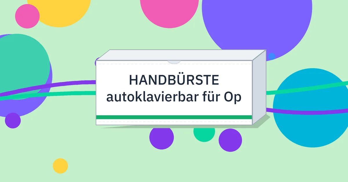 Symbolbild: Packung mit der Aufschrift HANDBÜRSTE autoklavierbar für Op (PZN 10809398) – Verfügbarkeit und Bezug in Apotheken in Frankfurt am Main