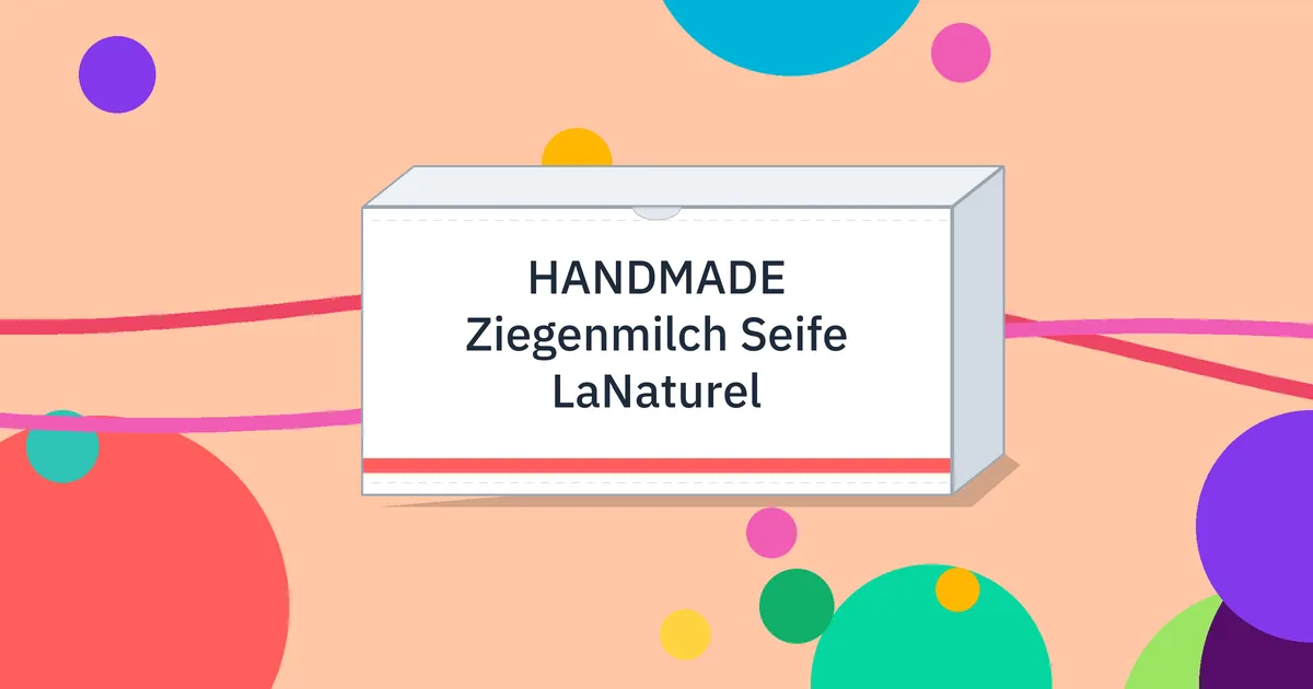 Symbolbild: Packung mit der Aufschrift HANDMADE Ziegenmilch Seife LaNaturel (PZN 18841734) – Verfügbarkeit und Bezug in Apotheken in Frankfurt am Main