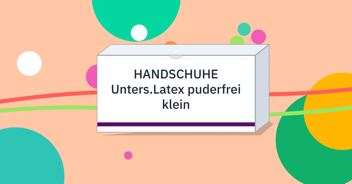 Symbolbild: Packung mit der Aufschrift HANDSCHUHE Unters.Latex puderfrei klein (PZN 02469646) – Verfügbarkeit und Bezug in Apotheken in Frankfurt am Main