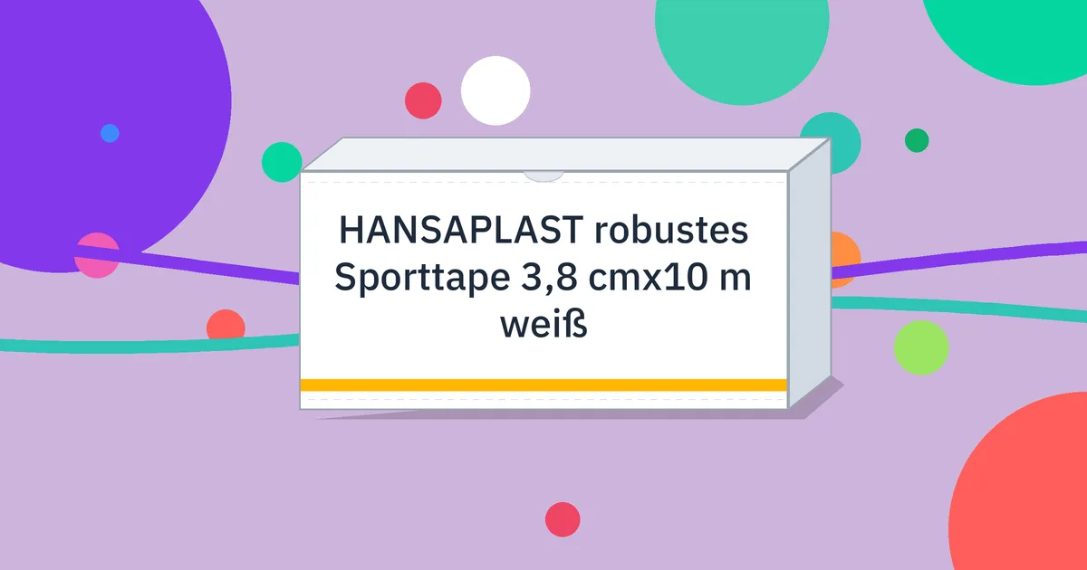 Symbolbild: Packung mit der Aufschrift HANSAPLAST robustes Sporttape 3,8 cmx10 m weiß (PZN 18190805) – Verfügbarkeit und Bezug in Apotheken in Frankfurt am Main