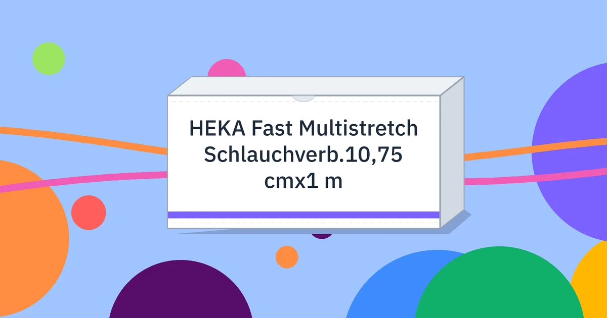 Symbolbild: Packung mit der Aufschrift HEKA Fast Multistretch Schlauchverb.10,75 cmx1 m (PZN 16821673) – Verfügbarkeit und Bezug in Apotheken in Frankfurt am Main