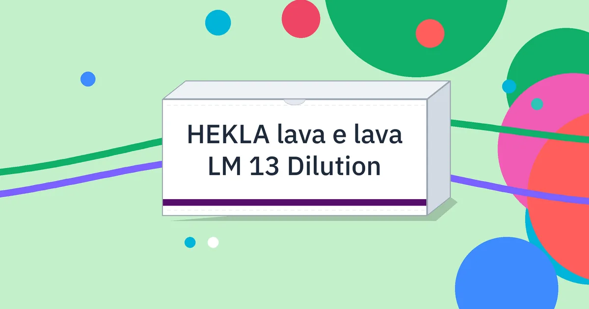 Symbolbild: Packung mit der Aufschrift HEKLA lava e lava LM 13 Dilution (PZN 12800473) – Verfügbarkeit und Bezug in Apotheken in Frankfurt am Main
