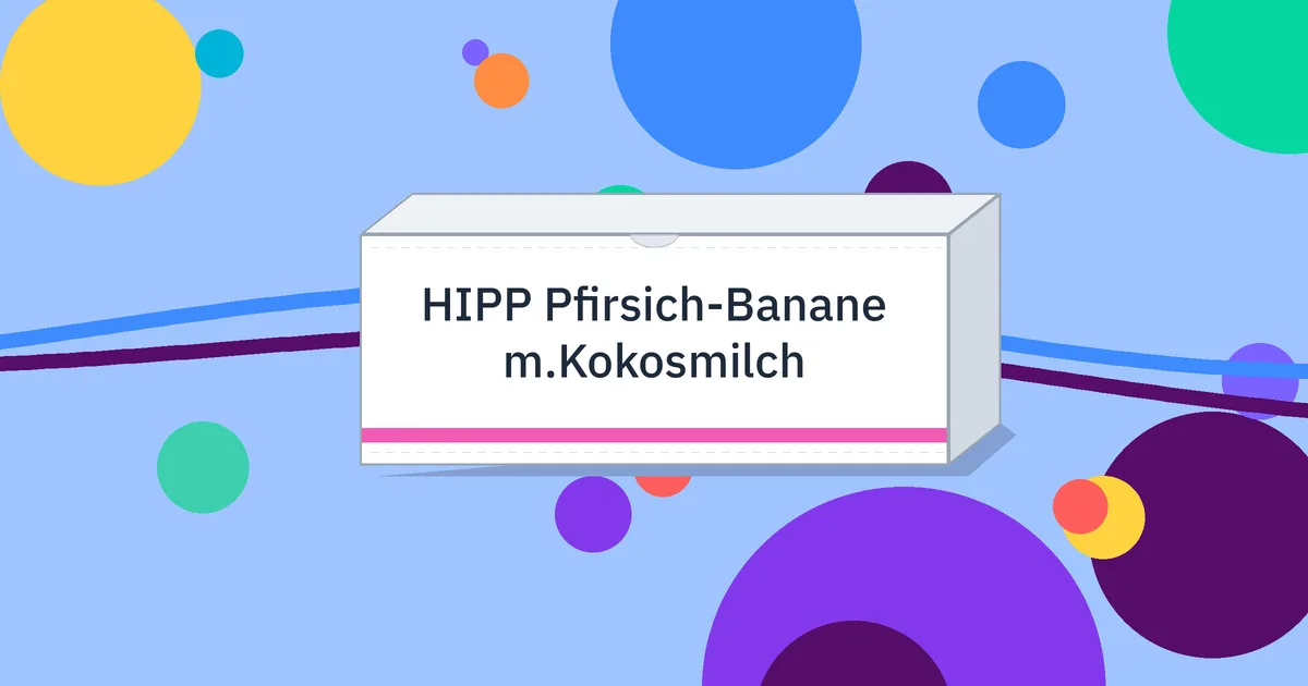 Symbolbild: Packung mit der Aufschrift HIPP Pfirsich-Banane m.Kokosmilch (PZN 17569951) – Verfügbarkeit und Bezug in Apotheken in Frankfurt am Main