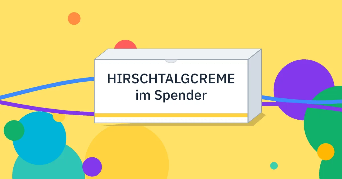 Symbolbild: Packung mit der Aufschrift HIRSCHTALGCREME im Spender (PZN 14262933) – Verfügbarkeit und Bezug in Apotheken in Frankfurt am Main