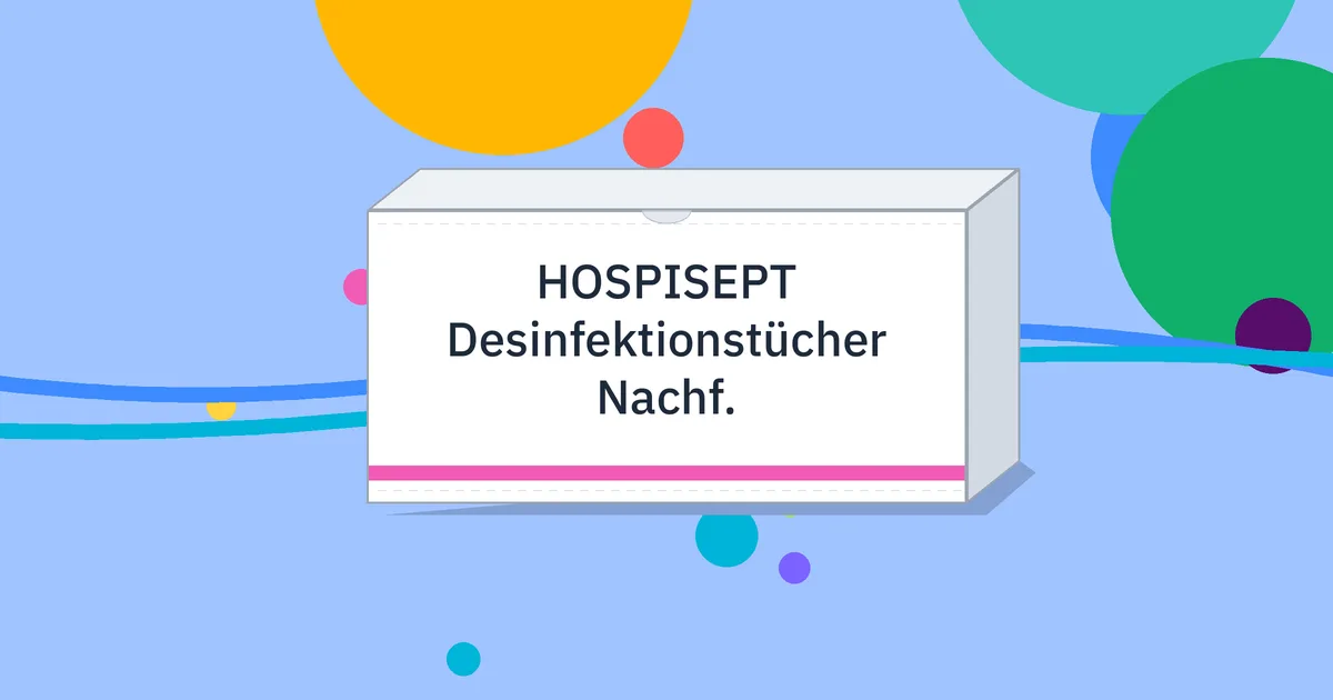 Symbolbild: Packung mit der Aufschrift HOSPISEPT Desinfektionstücher Nachf. (PZN 01956120) – Verfügbarkeit und Bezug in Apotheken in Frankfurt am Main