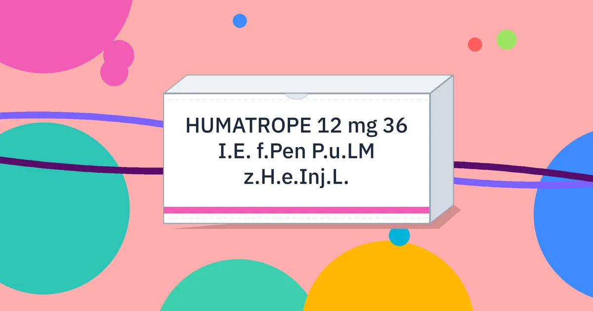 Symbolbild: Packung mit der Aufschrift HUMATROPE 12 mg 36 I.E. f.Pen P.u.LM z.H.e.Inj.L. (PZN 04208281) – Verfügbarkeit und Bezug in Apotheken in Frankfurt am Main
