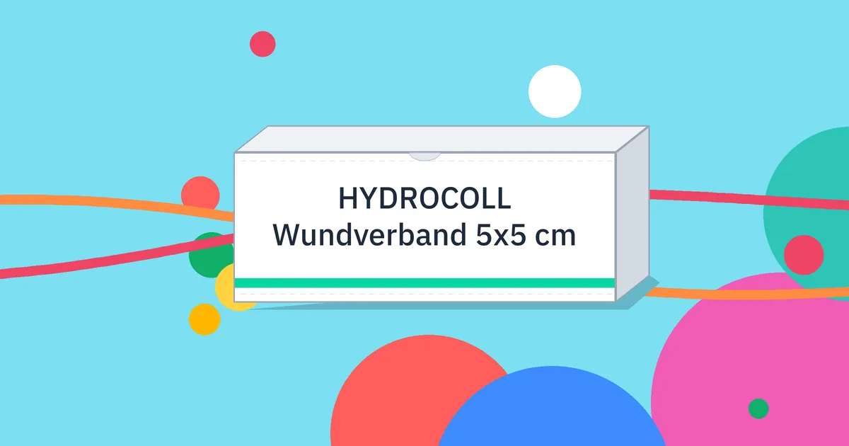 Symbolbild: Packung mit der Aufschrift HYDROCOLL Wundverband 5x5 cm (PZN 11190423) – Verfügbarkeit und Bezug in Apotheken in Frankfurt am Main