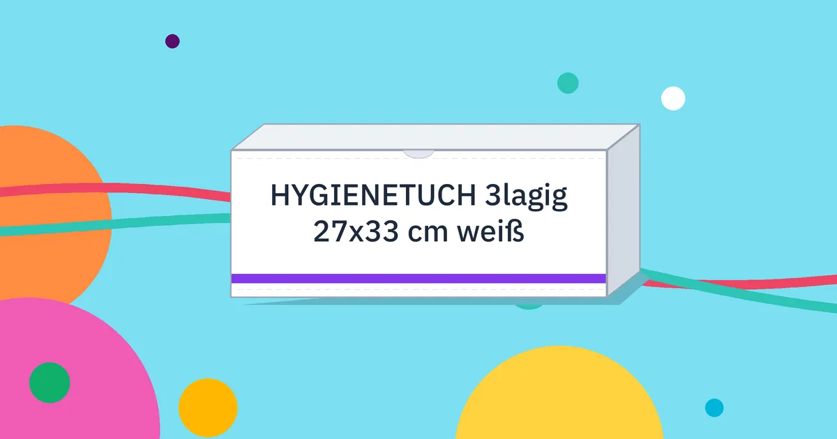 Symbolbild: Packung mit der Aufschrift HYGIENETUCH 3lagig 27x33 cm weiß (PZN 19401279) – Verfügbarkeit und Bezug in Apotheken in Frankfurt am Main