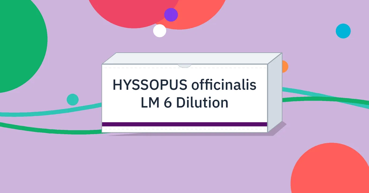 Symbolbild: Packung mit der Aufschrift HYSSOPUS officinalis LM 6 Dilution (PZN 13558092) – Verfügbarkeit und Bezug in Apotheken in Frankfurt am Main