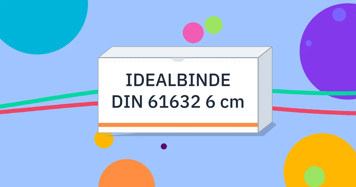 Symbolbild: Packung mit der Aufschrift IDEALBINDE DIN 61632 6 cm (PZN 08822115) – Verfügbarkeit und Bezug in Apotheken in Frankfurt am Main