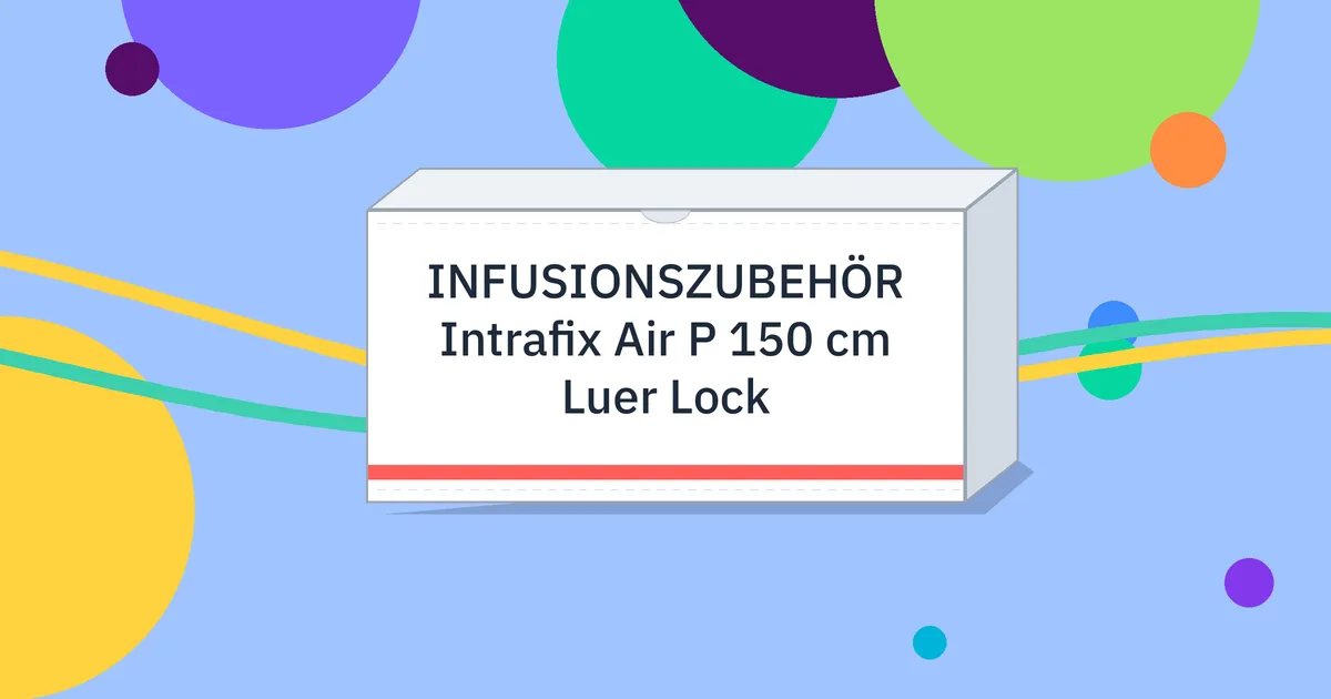 Symbolbild: Packung mit der Aufschrift INFUSIONSZUBEHÖR Intrafix Air P 150 cm Luer Lock (PZN 09335558) – Verfügbarkeit und Bezug in Apotheken in Frankfurt am Main