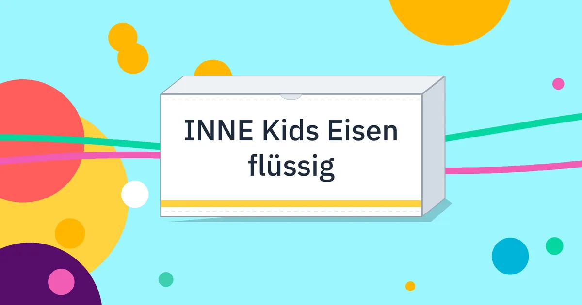 Symbolbild: Packung mit der Aufschrift INNE Kids Eisen flüssig (PZN 20846839) – Verfügbarkeit und Bezug in Apotheken in Frankfurt am Main
