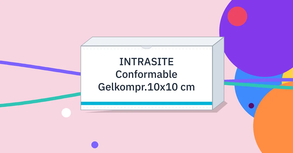 Symbolbild: Packung mit der Aufschrift INTRASITE Conformable Gelkompr.10x10 cm (PZN 09252045) – Verfügbarkeit und Bezug in Apotheken in Frankfurt am Main