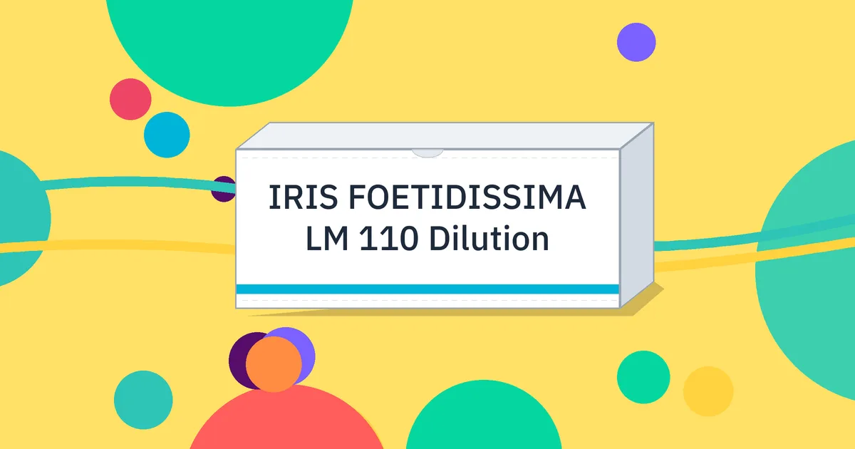 Symbolbild: Packung mit der Aufschrift IRIS FOETIDISSIMA LM 110 Dilution (PZN 12914202) – Verfügbarkeit und Bezug in Apotheken in Frankfurt am Main
