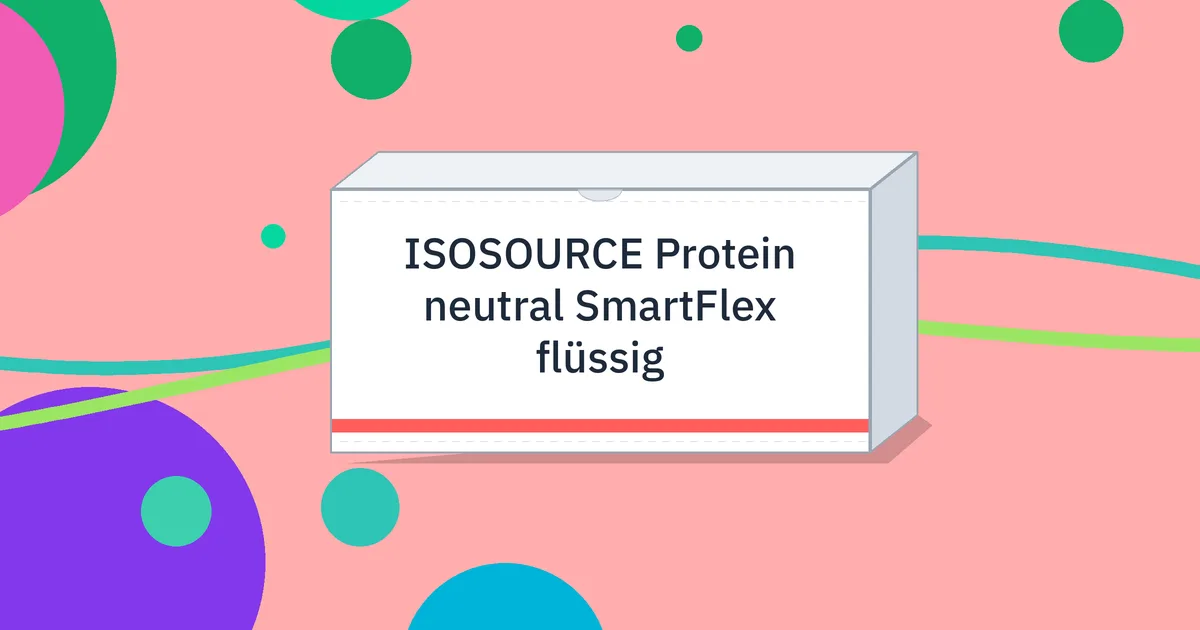 Symbolbild: Packung mit der Aufschrift ISOSOURCE Protein neutral SmartFlex flüssig (PZN 14382778) – Verfügbarkeit und Bezug in Apotheken in Frankfurt am Main