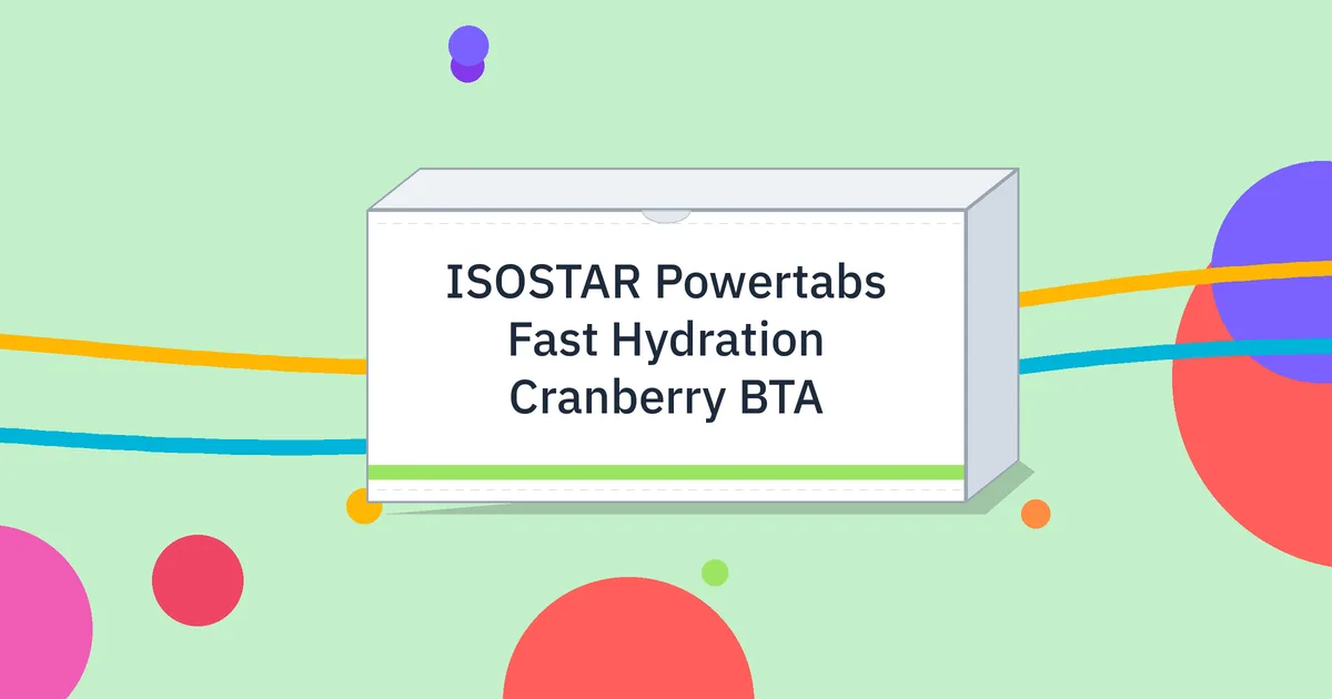 Symbolbild: Packung mit der Aufschrift ISOSTAR Powertabs Fast Hydration Cranberry BTA (PZN 19639762) – Verfügbarkeit und Bezug in Apotheken in Frankfurt am Main