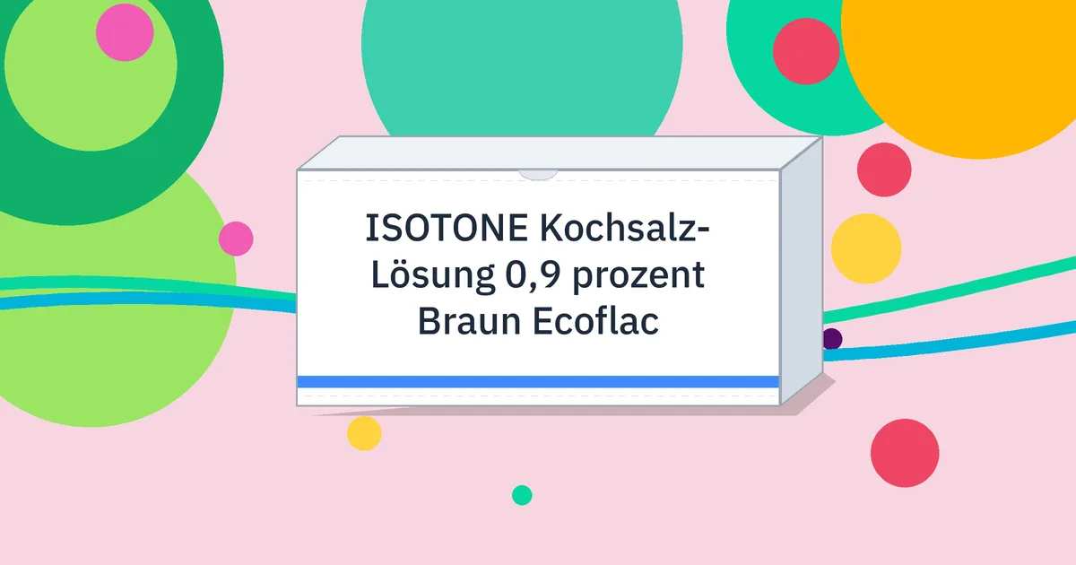 Symbolbild: Packung mit der Aufschrift ISOTONE Kochsalz-Lösung 0,9 prozent Braun Ecoflac (PZN 03710647) – Verfügbarkeit und Bezug in Apotheken in Frankfurt am Main