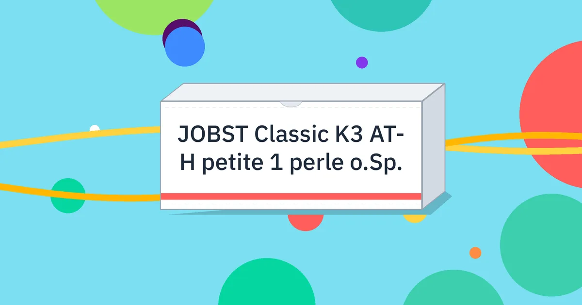 Symbolbild: Packung mit der Aufschrift JOBST Classic K3 AT-H petite 1 perle o.Sp. (PZN 13076878) – Verfügbarkeit und Bezug in Apotheken in Frankfurt am Main