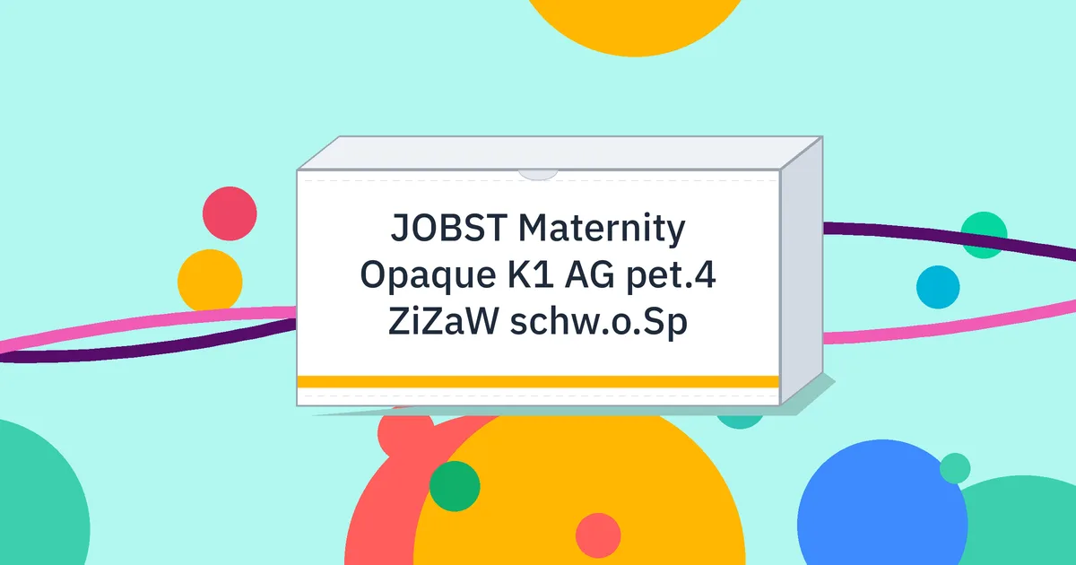 Symbolbild: Packung mit der Aufschrift JOBST Maternity Opaque K1 AG pet.4 ZiZaW schw.o.Sp (PZN 15852683) – Verfügbarkeit und Bezug in Apotheken in Frankfurt am Main