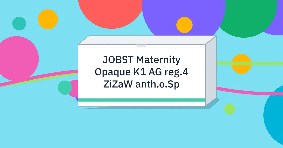 Symbolbild: Packung mit der Aufschrift JOBST Maternity Opaque K1 AG reg.4 ZiZaW anth.o.Sp (PZN 15854765) – Verfügbarkeit und Bezug in Apotheken in Frankfurt am Main