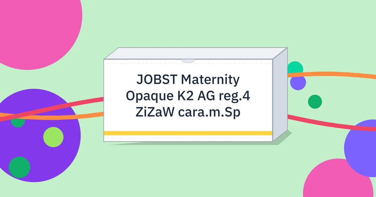 Symbolbild: Packung mit der Aufschrift JOBST Maternity Opaque K2 AG reg.4 ZiZaW cara.m.Sp (PZN 15851301) – Verfügbarkeit und Bezug in Apotheken in Frankfurt am Main