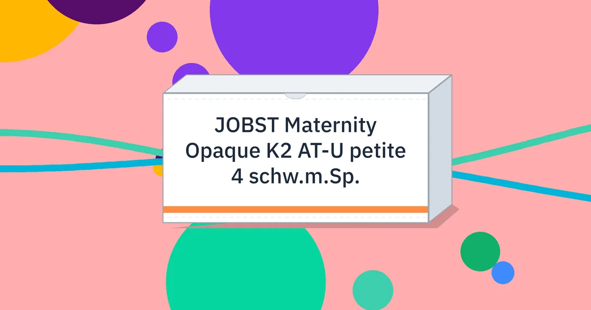 Symbolbild: Packung mit der Aufschrift JOBST Maternity Opaque K2 AT-U petite 4 schw.m.Sp. (PZN 15854251) – Verfügbarkeit und Bezug in Apotheken in Frankfurt am Main