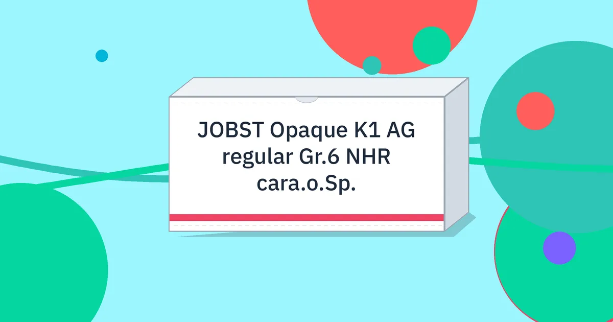 Symbolbild: Packung mit der Aufschrift JOBST Opaque K1 AG regular Gr.6 NHR cara.o.Sp. (PZN 13095166) – Verfügbarkeit und Bezug in Apotheken in Frankfurt am Main