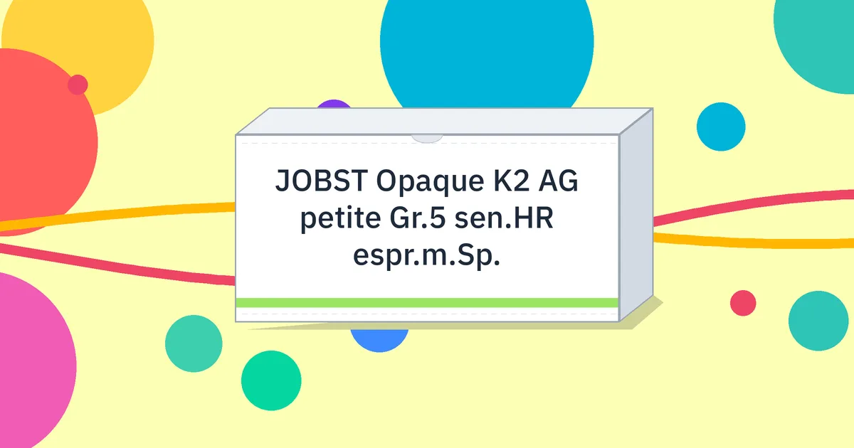 Symbolbild: Packung mit der Aufschrift JOBST Opaque K2 AG petite Gr.5 sen.HR espr.m.Sp. (PZN 16285944) – Verfügbarkeit und Bezug in Apotheken in Frankfurt am Main