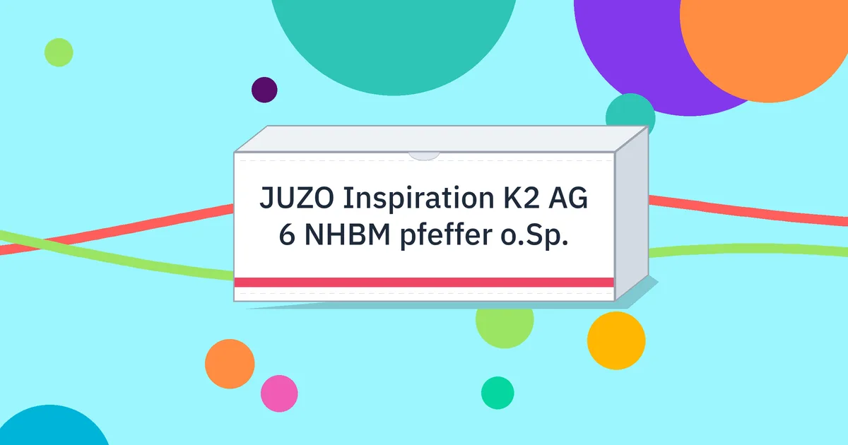 Symbolbild: Packung mit der Aufschrift JUZO Inspiration K2 AG 6 NHBM pfeffer o.Sp. (PZN 14919818) – Verfügbarkeit und Bezug in Apotheken in Frankfurt am Main