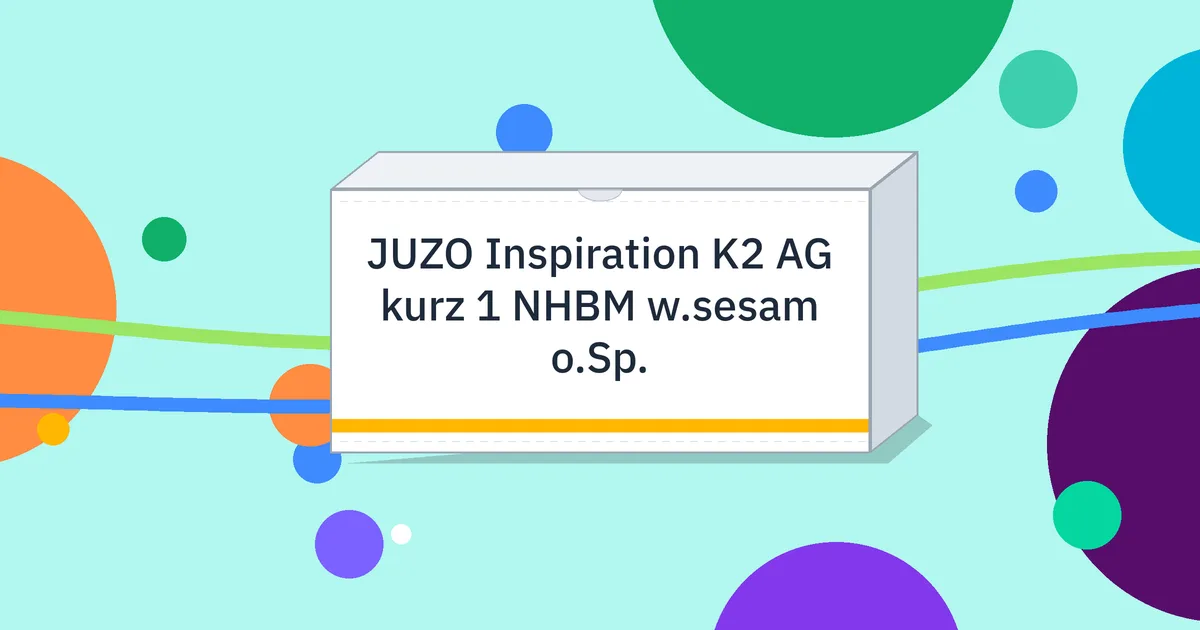 Symbolbild: Packung mit der Aufschrift JUZO Inspiration K2 AG kurz 1 NHBM w.sesam o.Sp. (PZN 14947401) – Verfügbarkeit und Bezug in Apotheken in Frankfurt am Main