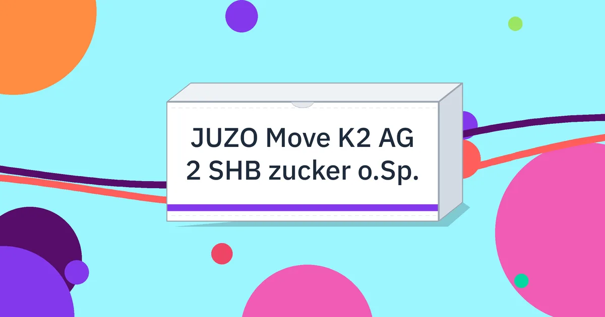 Symbolbild: Packung mit der Aufschrift JUZO Move K2 AG 2 SHB zucker o.Sp. (PZN 18525849) – Verfügbarkeit und Bezug in Apotheken in Frankfurt am Main