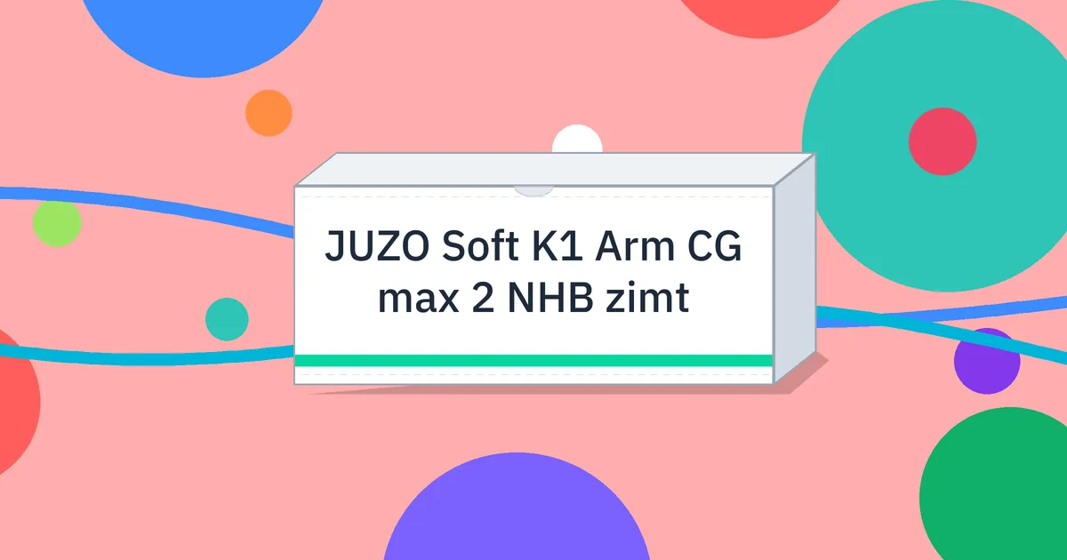 Symbolbild: Packung mit der Aufschrift JUZO Soft K1 Arm CG max 2 NHB zimt (PZN 15508804) – Verfügbarkeit und Bezug in Apotheken in Frankfurt am Main