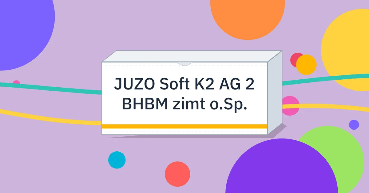Symbolbild: Packung mit der Aufschrift JUZO Soft K2 AG 2 BHBM zimt o.Sp. (PZN 14860806) – Verfügbarkeit und Bezug in Apotheken in Frankfurt am Main