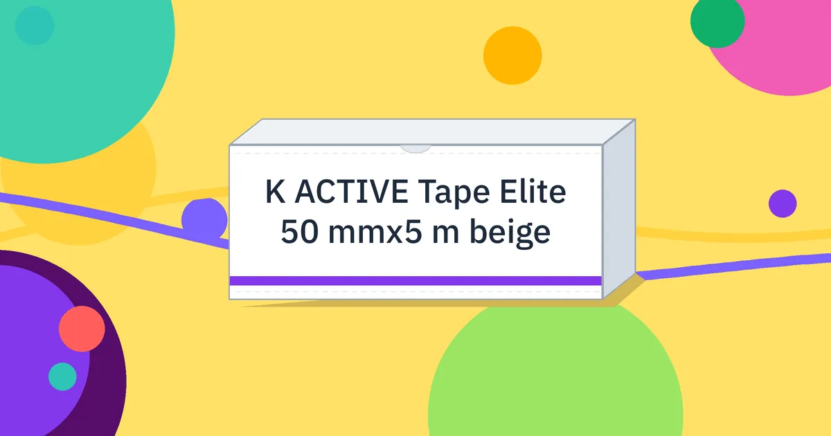 Symbolbild: Packung mit der Aufschrift K ACTIVE Tape Elite 50 mmx5 m beige (PZN 11217429) – Verfügbarkeit und Bezug in Apotheken in Frankfurt am Main