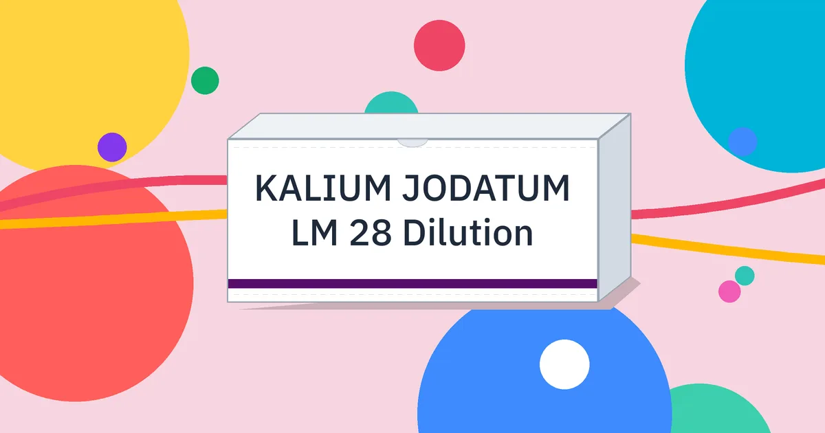Symbolbild: Packung mit der Aufschrift KALIUM JODATUM LM 28 Dilution (PZN 12922590) – Verfügbarkeit und Bezug in Apotheken in Frankfurt am Main