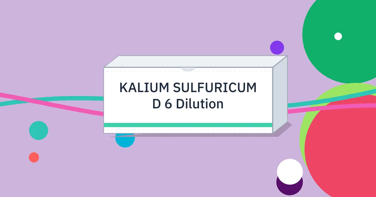Symbolbild: Packung mit der Aufschrift KALIUM SULFURICUM D 6 Dilution (PZN 02119188) – Verfügbarkeit und Bezug in Apotheken in Frankfurt am Main