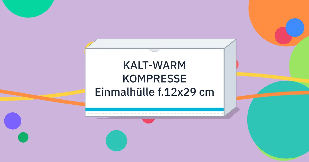 Symbolbild: Packung mit der Aufschrift KALT-WARM KOMPRESSE Einmalhülle f.12x29 cm (PZN 07485035) – Verfügbarkeit und Bezug in Apotheken in Frankfurt am Main