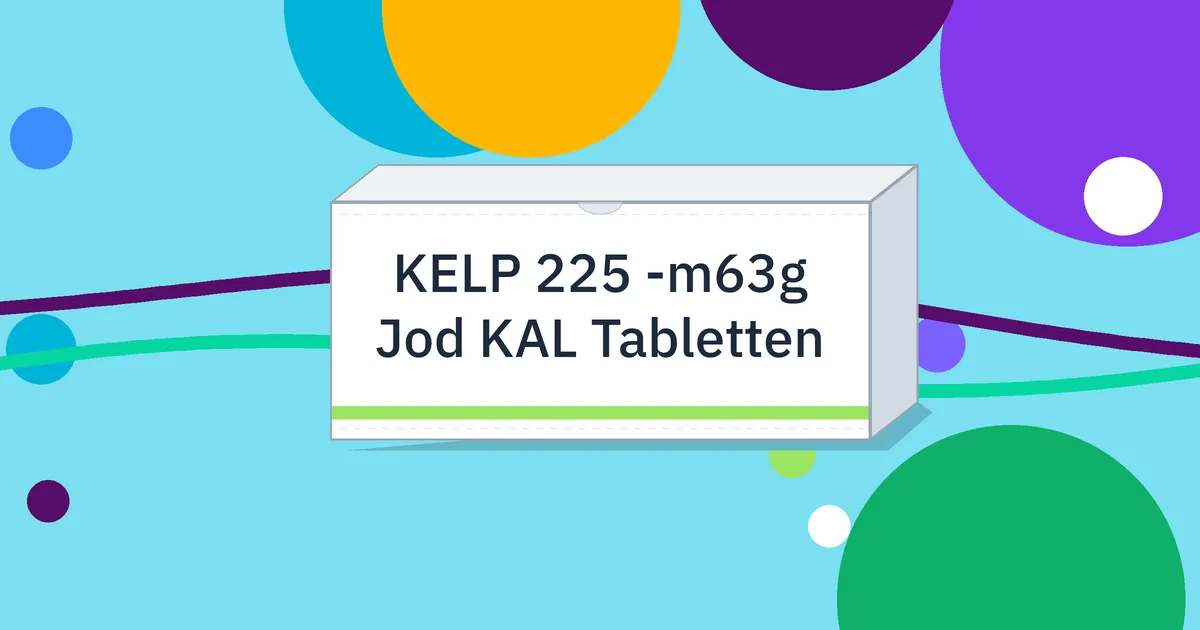 Symbolbild: Packung mit der Aufschrift KELP 225 -m63g Jod KAL Tabletten (PZN 06988834) – Verfügbarkeit und Bezug in Apotheken in Frankfurt am Main