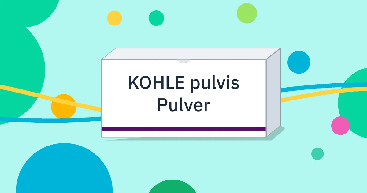 Symbolbild: Packung mit der Aufschrift KOHLE pulvis Pulver (PZN 02529957) – Verfügbarkeit und Bezug in Apotheken in Frankfurt am Main