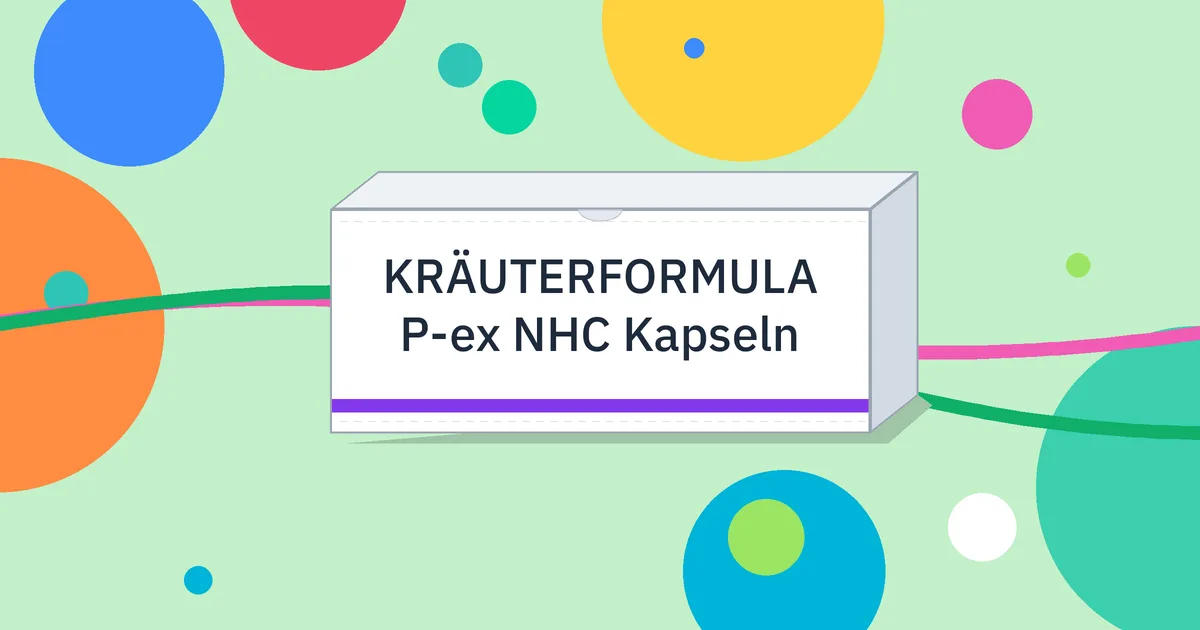 Symbolbild: Packung mit der Aufschrift KRÄUTERFORMULA P-ex NHC Kapseln (PZN 00766245) – Verfügbarkeit und Bezug in Apotheken in Frankfurt am Main
