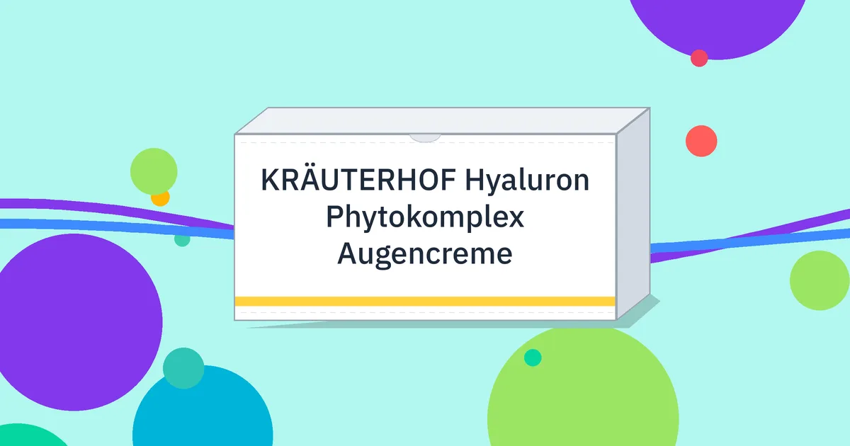 Symbolbild: Packung mit der Aufschrift KRÄUTERHOF Hyaluron Phytokomplex Augencreme (PZN 14412580) – Verfügbarkeit und Bezug in Apotheken in Frankfurt am Main