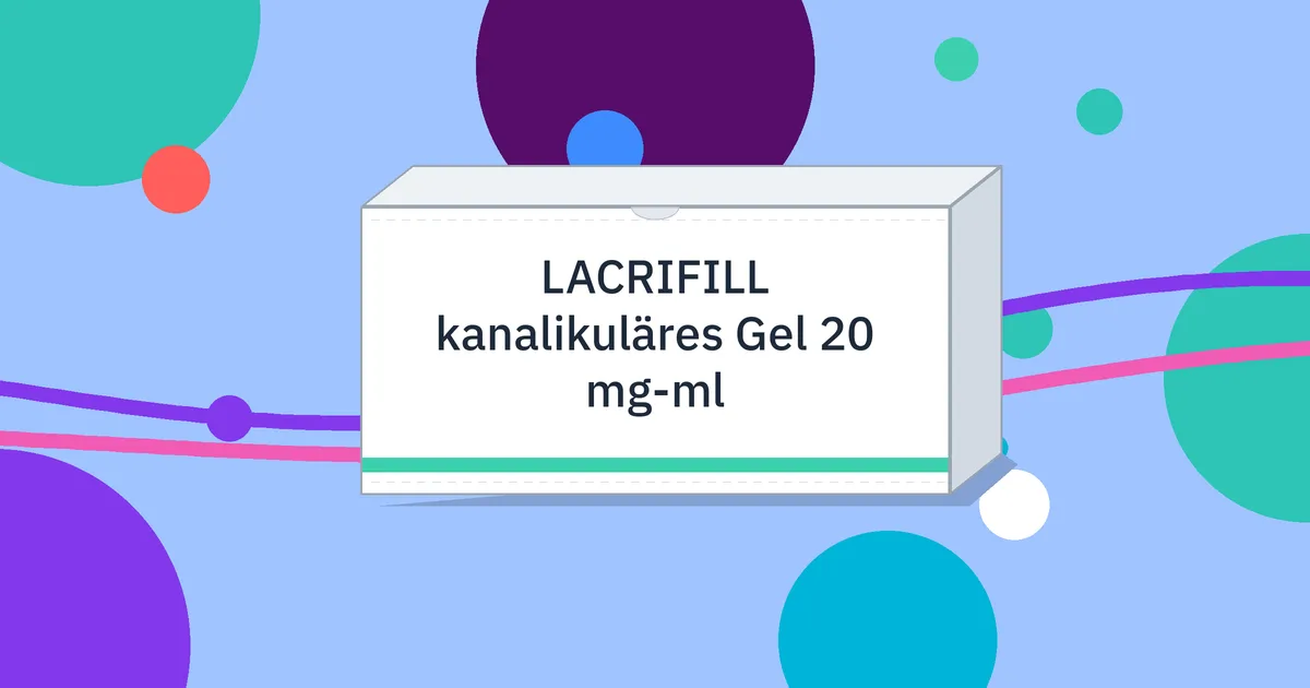 Symbolbild: Packung mit der Aufschrift LACRIFILL kanalikuläres Gel 20 mg-ml (PZN 19944318) – Verfügbarkeit und Bezug in Apotheken in Frankfurt am Main