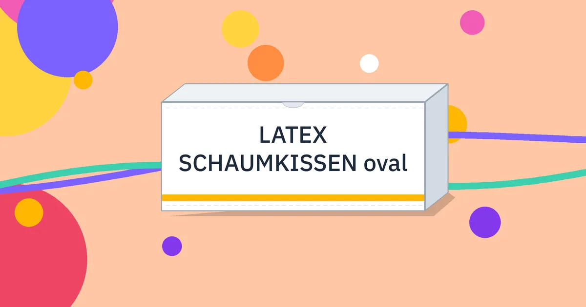 Symbolbild: Packung mit der Aufschrift LATEX SCHAUMKISSEN oval (PZN 02685522) – Verfügbarkeit und Bezug in Apotheken in Frankfurt am Main