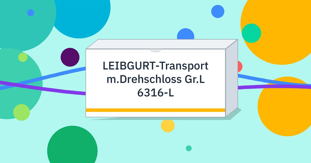 Symbolbild: Packung mit der Aufschrift LEIBGURT-Transport m.Drehschloss Gr.L 6316-L (PZN 13586444) – Verfügbarkeit und Bezug in Apotheken in Frankfurt am Main