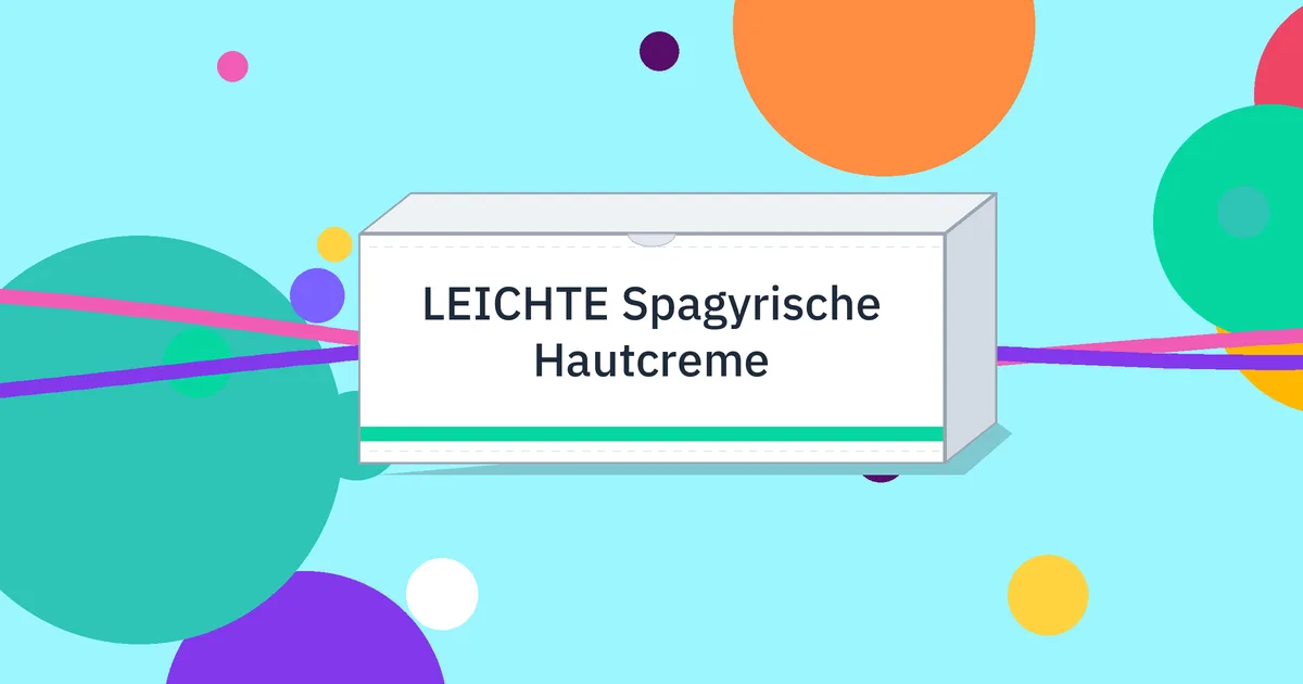 Symbolbild: Packung mit der Aufschrift LEICHTE Spagyrische Hautcreme (PZN 10535133) – Verfügbarkeit und Bezug in Apotheken in Frankfurt am Main