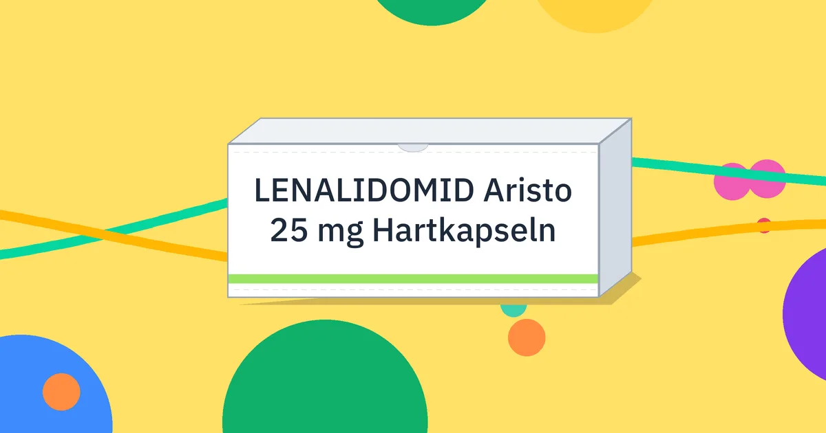 Symbolbild: Packung mit der Aufschrift LENALIDOMID Aristo 25 mg Hartkapseln (PZN 17574018) – Verfügbarkeit und Bezug in Apotheken in Frankfurt am Main