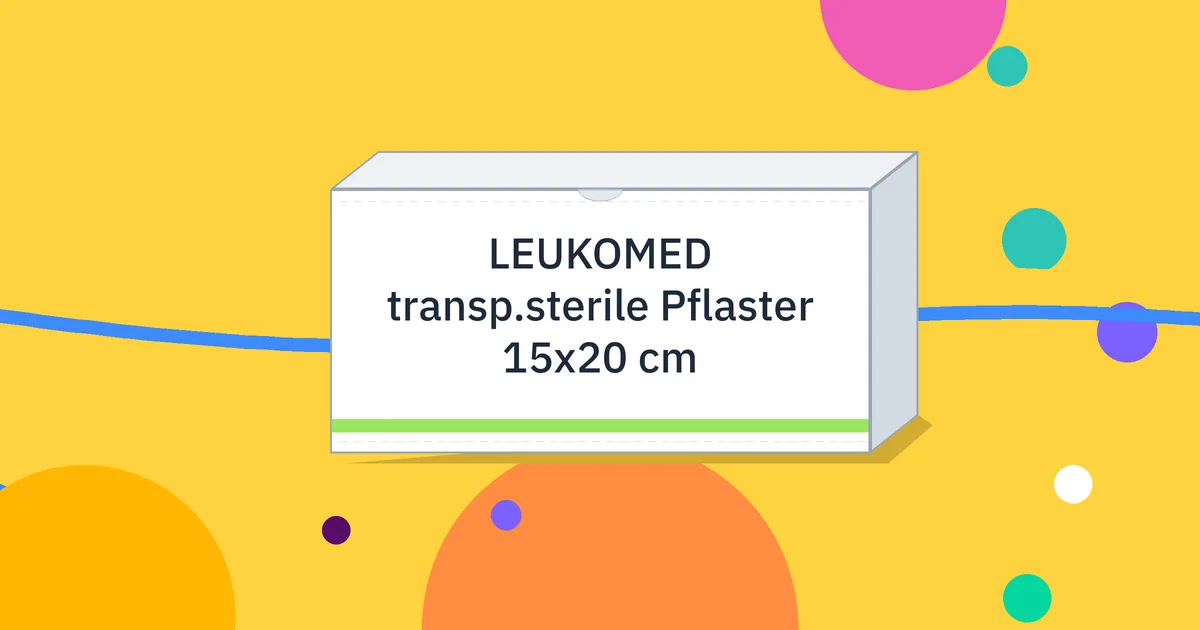 Symbolbild: Packung mit der Aufschrift LEUKOMED transp.sterile Pflaster 15x20 cm (PZN 16002260) – Verfügbarkeit und Bezug in Apotheken in Frankfurt am Main
