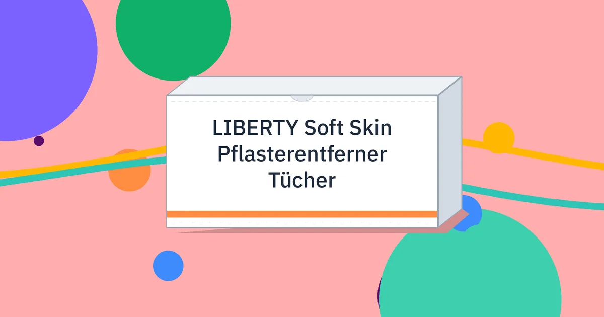 Symbolbild: Packung mit der Aufschrift LIBERTY Soft Skin Pflasterentferner Tücher (PZN 20351003) – Verfügbarkeit und Bezug in Apotheken in Frankfurt am Main