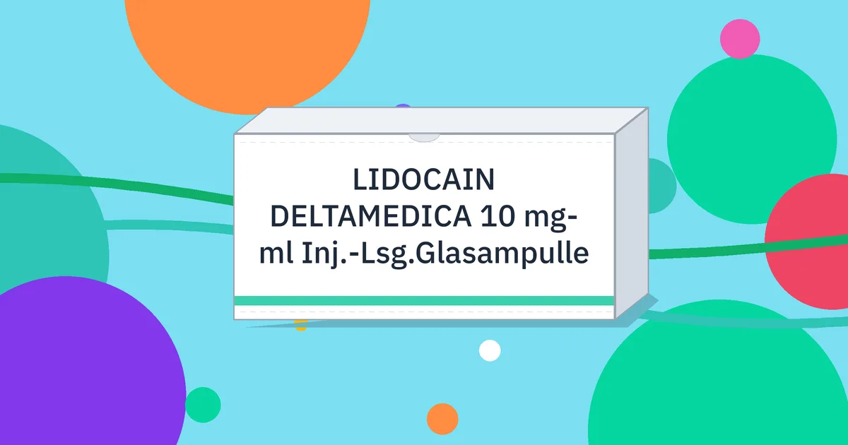 Symbolbild: Packung mit der Aufschrift LIDOCAIN DELTAMEDICA 10 mg-ml Inj.-Lsg.Glasampulle (PZN 09220223) – Verfügbarkeit und Bezug in Apotheken in Frankfurt am Main